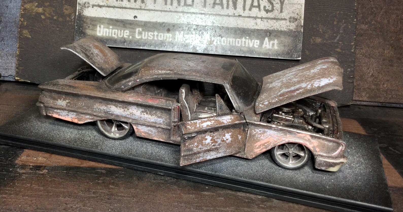 Barn Find 1960 Ford Starliner Hot Rod Model Car, Custom Made, Aged ...