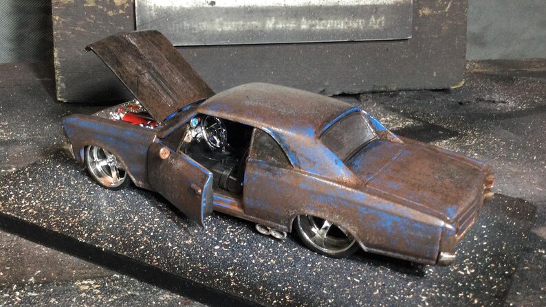 Barn Find 1966 Chevy Chevelle SS Rat Rod Model, Custom Made, Rusty ...
