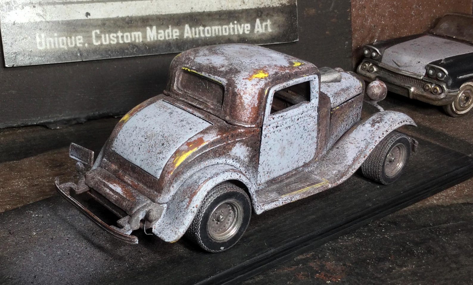 Barn Find 1932 Ford Deuce Coupe Hot Rod Car Model, Custom Made, Rusty ...
