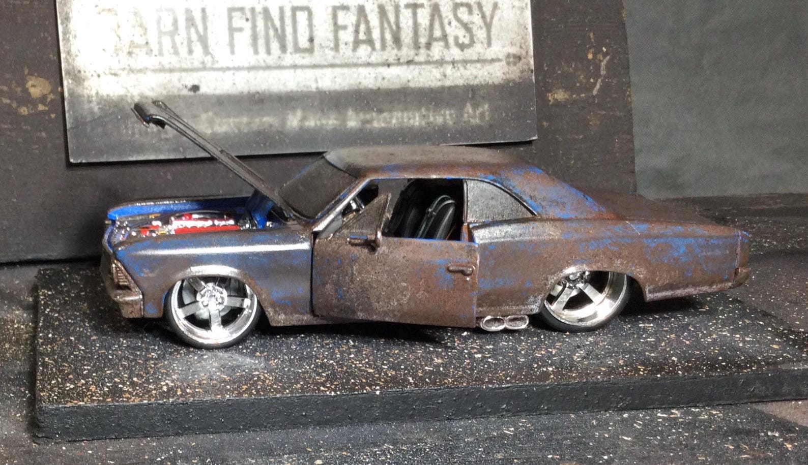 Barn Find 1966 Chevy Chevelle SS Rat Rod Model, Custom Made, Rusty ...