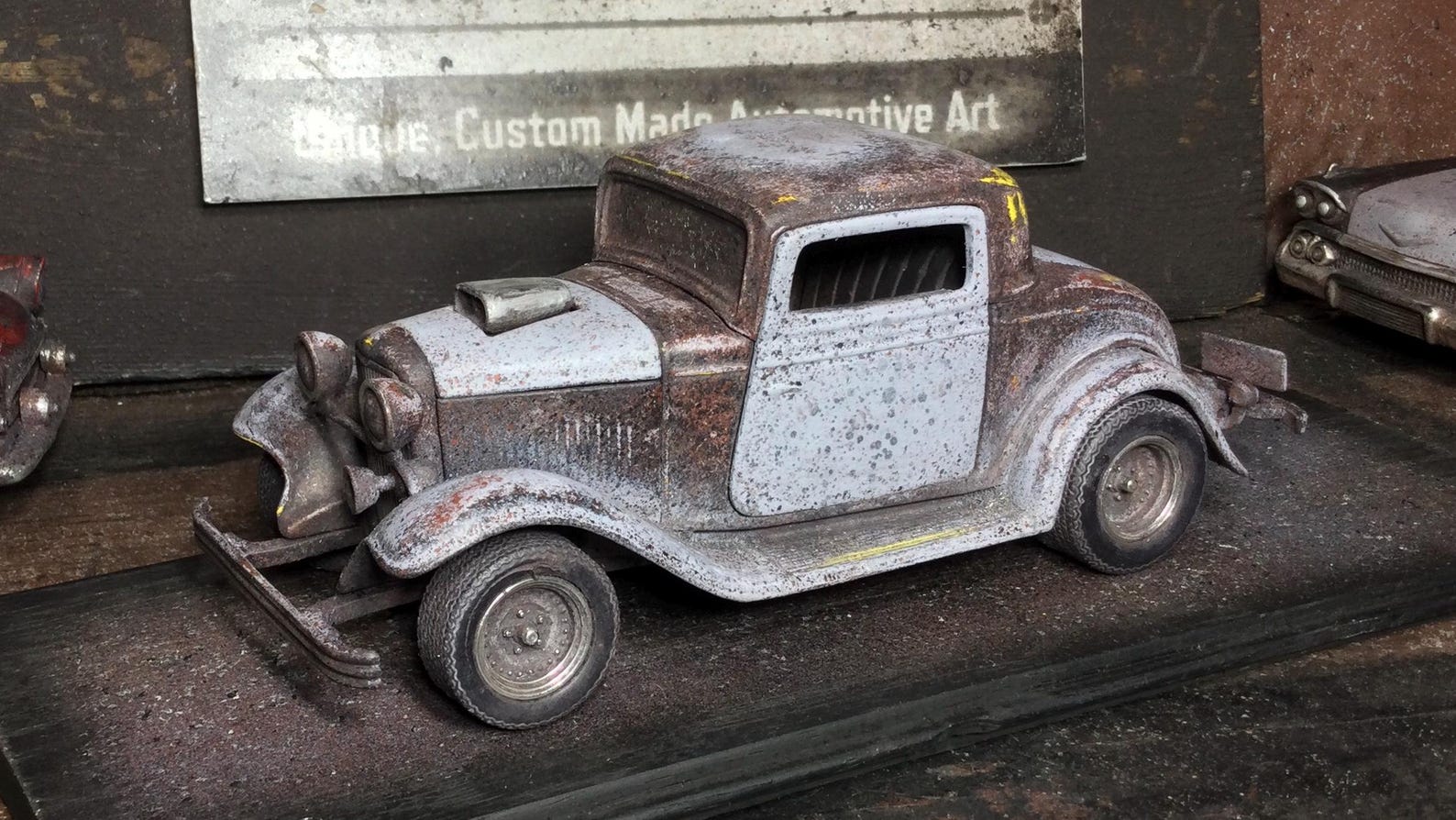 Barn Find 1932 Ford Deuce Coupe Hot Rod Car Model, Custom Made, Rusty ...