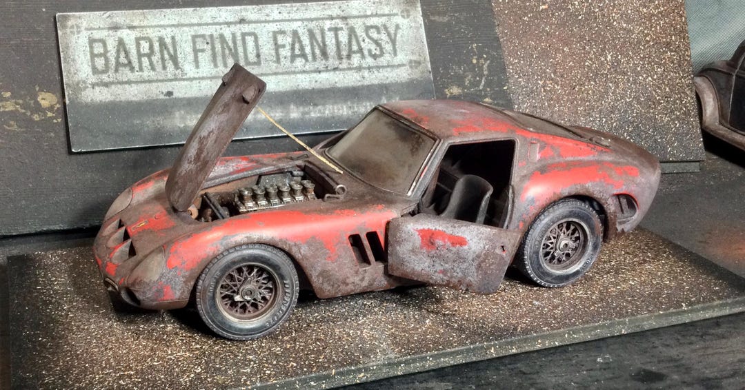Barn Find 1962 Ferrari GTO Model Car, 1:18, Custom Made, Rusty ...