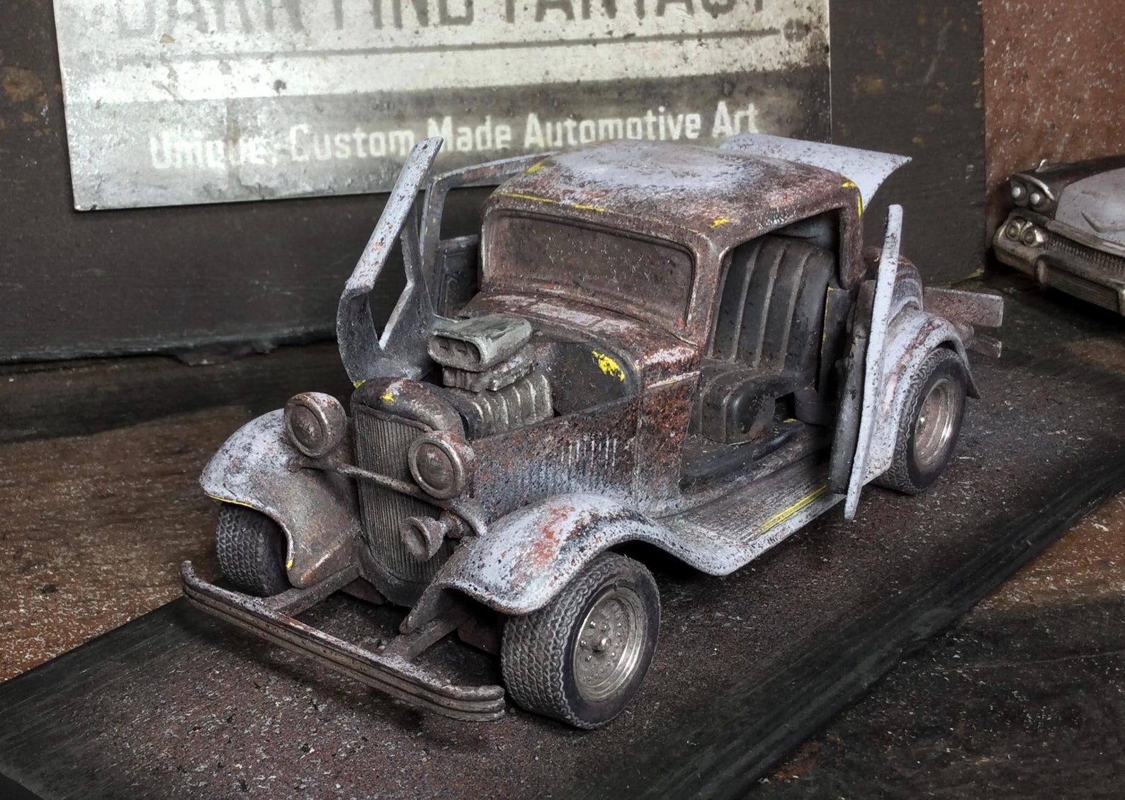 Barn Find 1932 Ford Deuce Coupe Hot Rod Car Model, Custom Made, Rusty ...