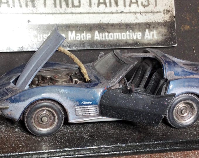 Barn Find 1970 Corvette Model Car, 1:24, Custom Made, Distressed, Rusty ...