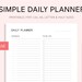 Simple Day Planner Printable Minimalist Daily Planner Daily - Etsy