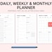 Printable Planner Bundle, Daily Planner, Weekly Planner, Monthly ...