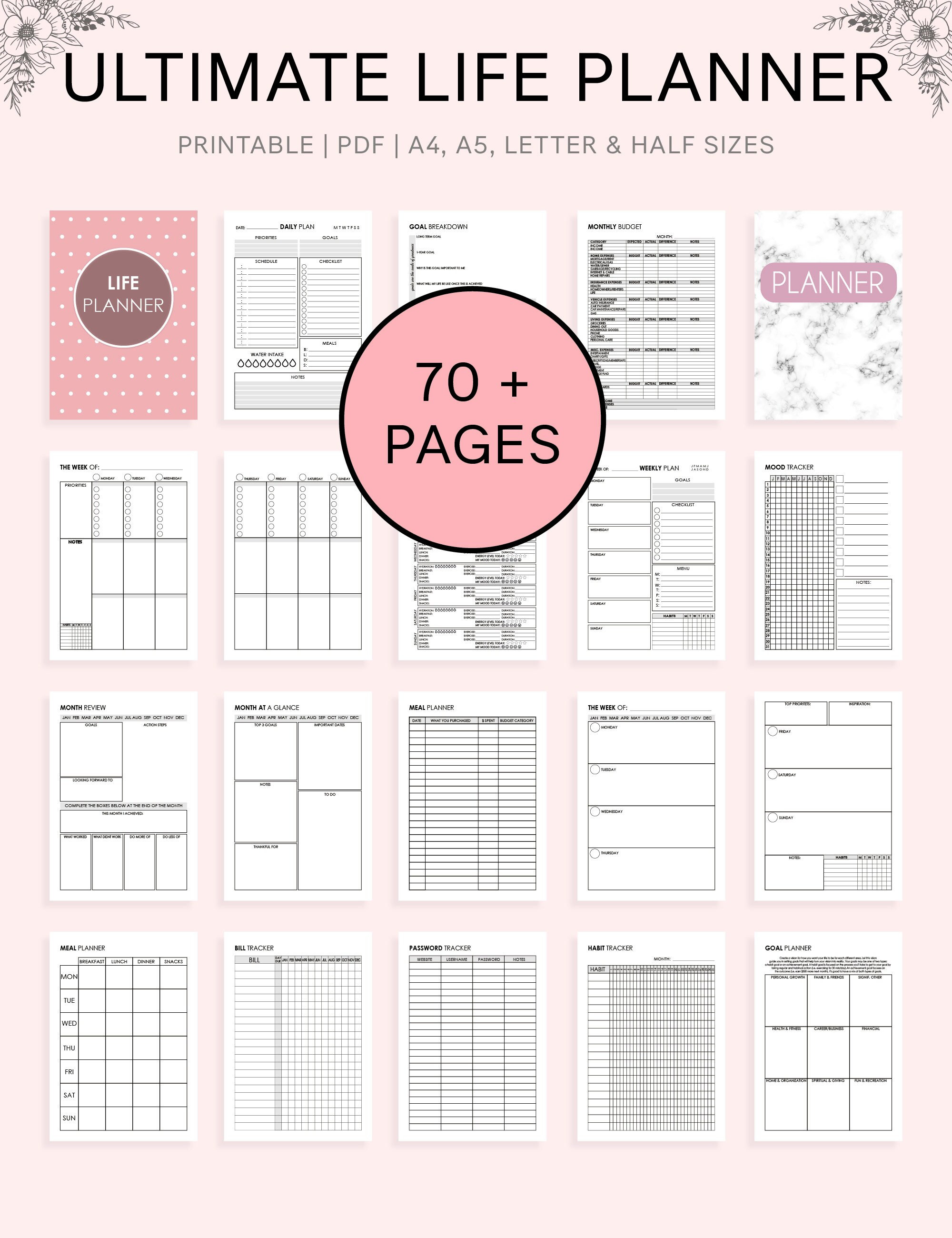 Life Planner Printable Printable Planner Bundle Life Binder - Etsy ...