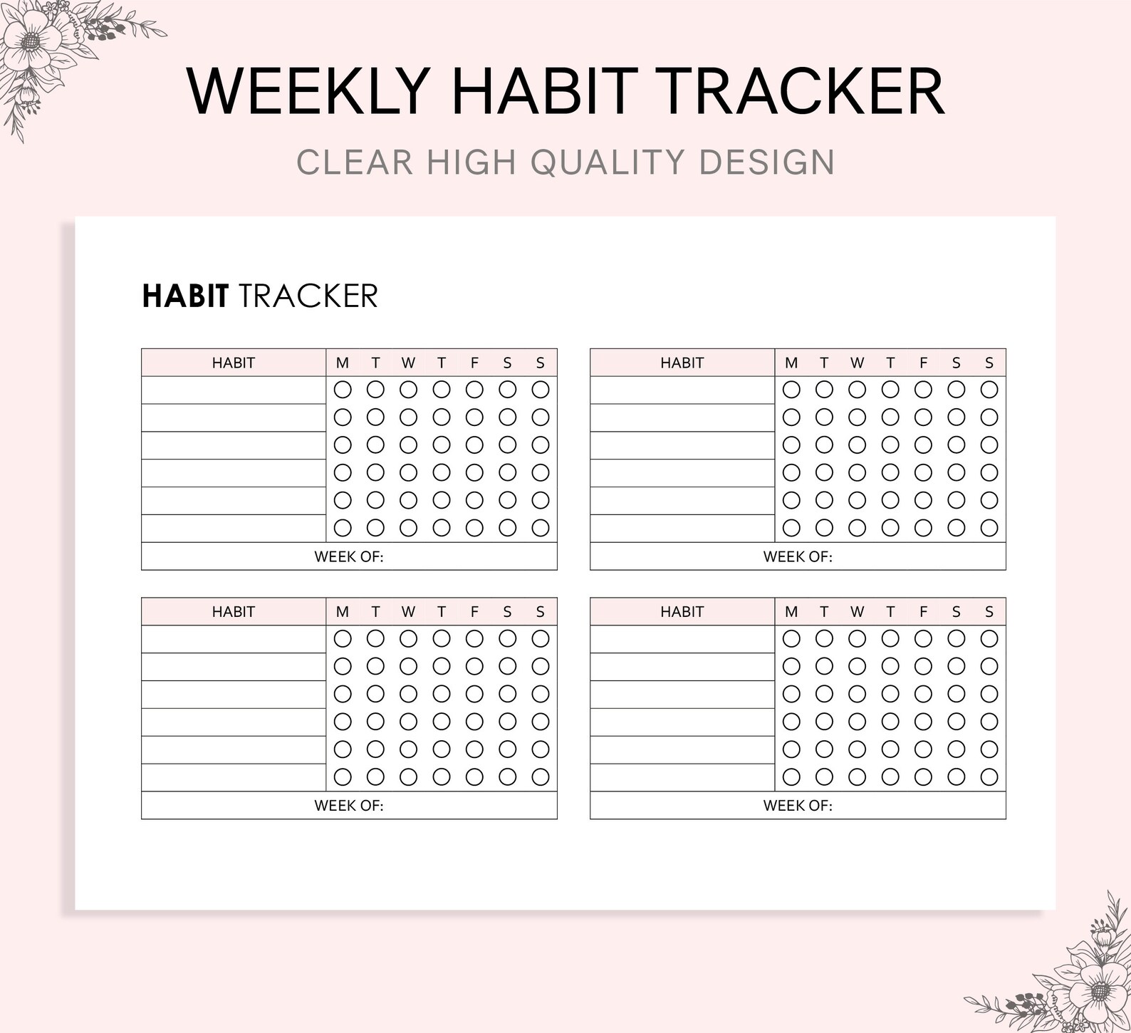 Habit Tracker Templates Printable, Monthly Habit Tracker, Daily Habits ...