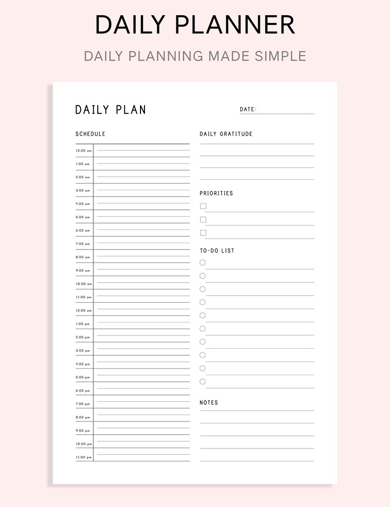 Printable Planner Bundle, Daily Planner, Weekly Planner, Monthly ...