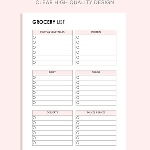 Meal Planner Printable Bundle, Grocery List, Inventory Tracker, Daily ...