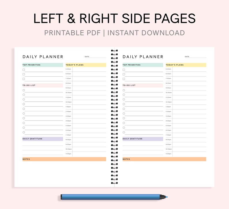 Daily Hourly Planner Printable, Work Day Schedule, Printable Day ...