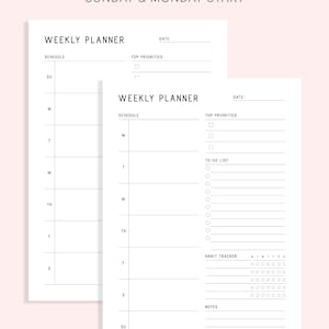 Printable Planner Bundle, Daily Planner, Weekly Planner, Monthly ...