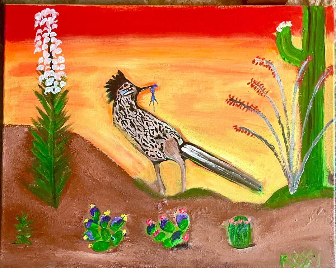 Roadrunner & Lizard - Etsy