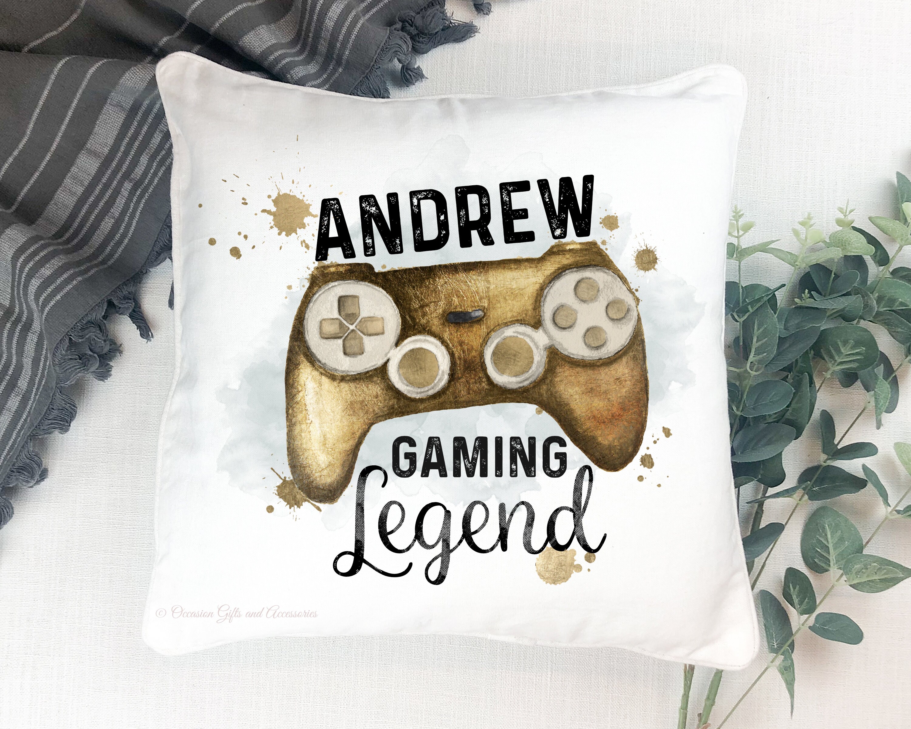 Personalised Gaming Cushion Gold - Etsy