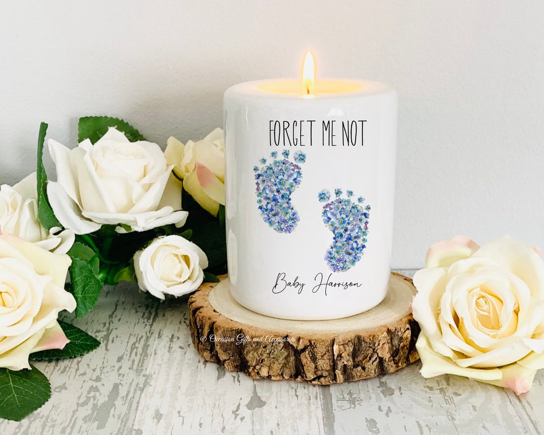 Baby Loss Forget Me Not Footprint Tealight Holder, Wave of Light ...