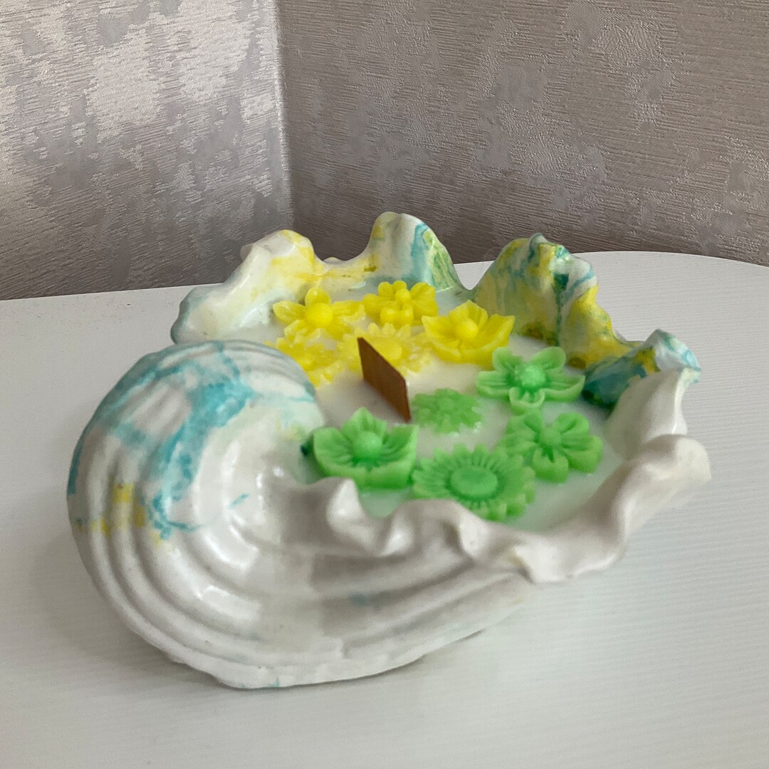 Scented Candle in Gypsum Shell, Scented Soy Wax Candle With Decorative ...