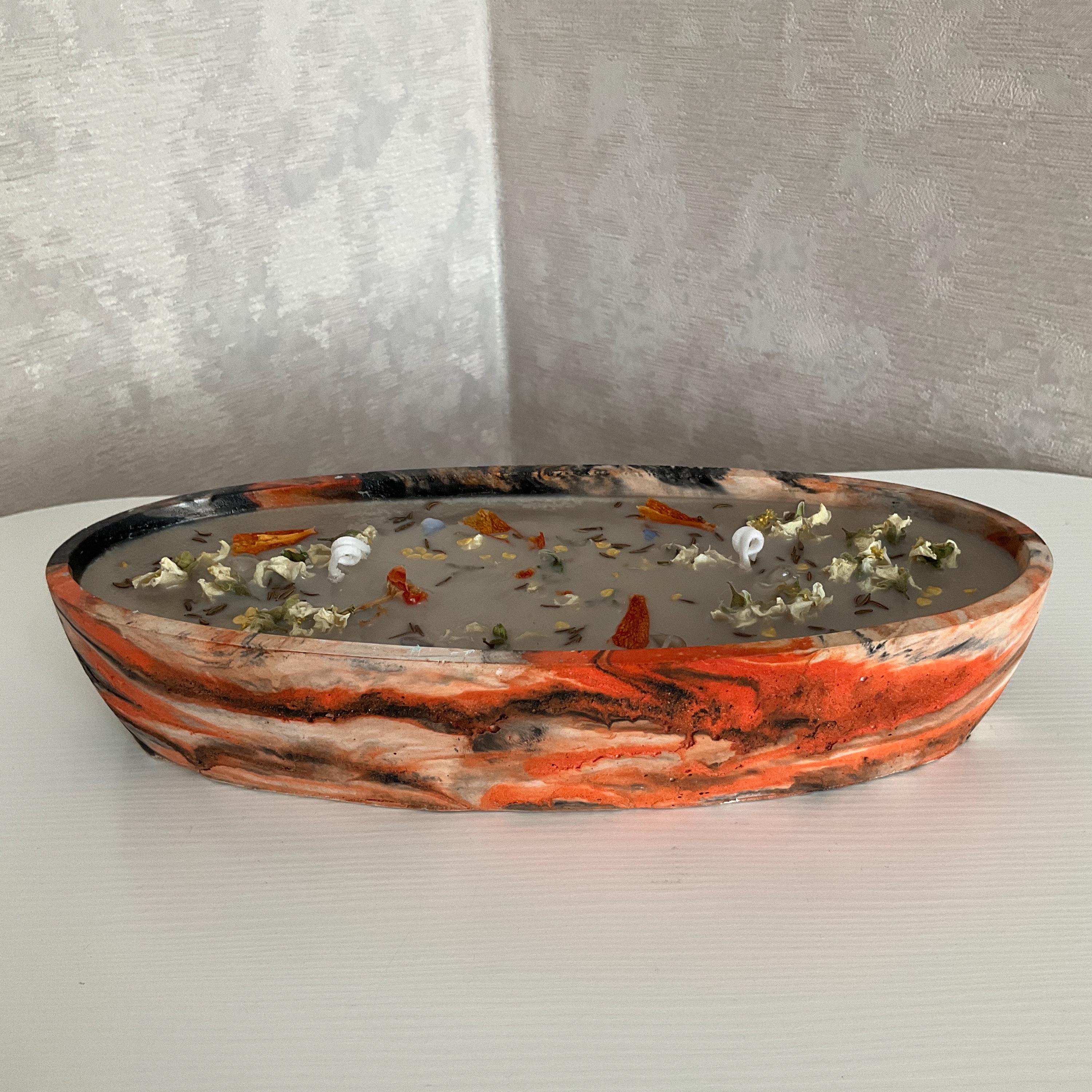 Handmade Ritual Candle in Gypsum Boat, Scented Intention Candle ...