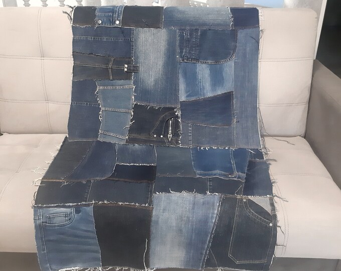 Denim Patchwork for Creativity Handmade Canvas for Your - Etsy