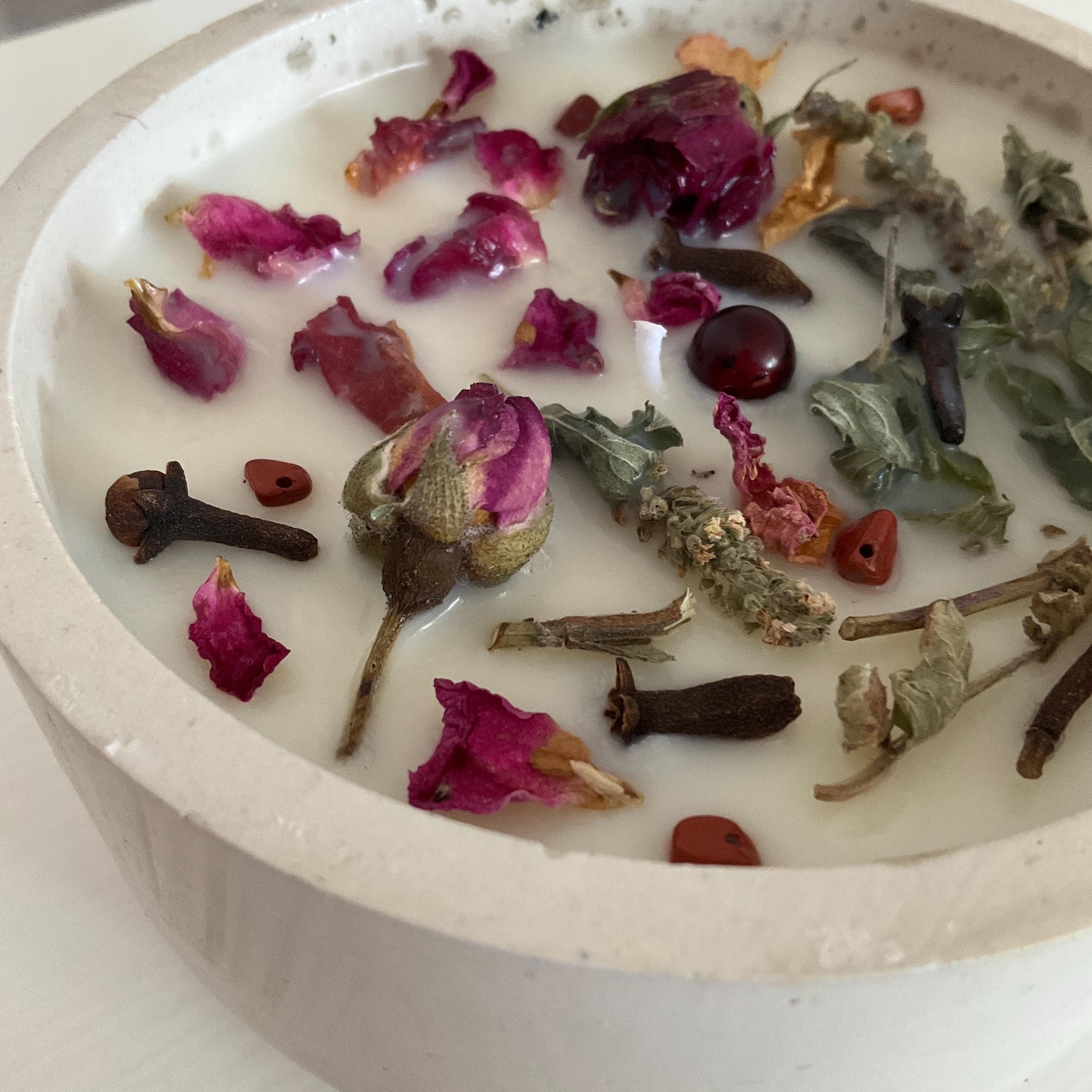 Handmade Ritual Candle in Gypsum Dish, Scented Intention Candle ...