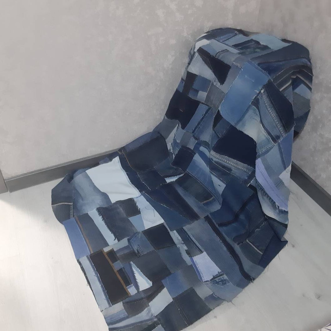 Denim Patchwork for Creativity Handmade Canvas for Your | Etsy