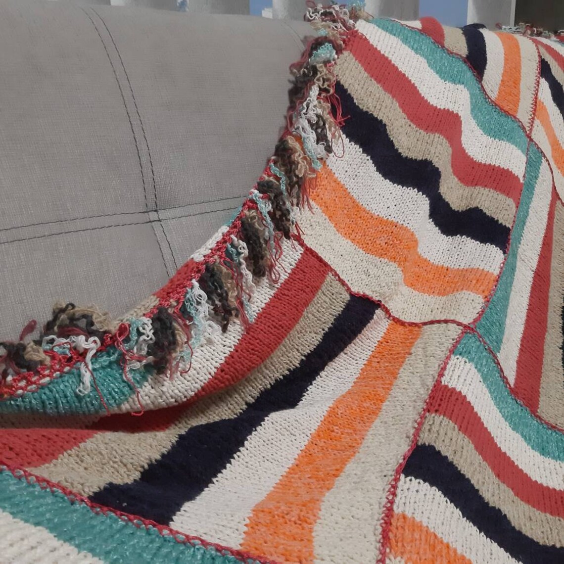 Large Two-sided Multicolor Knitting Plaid With Fringe Soft - Etsy
