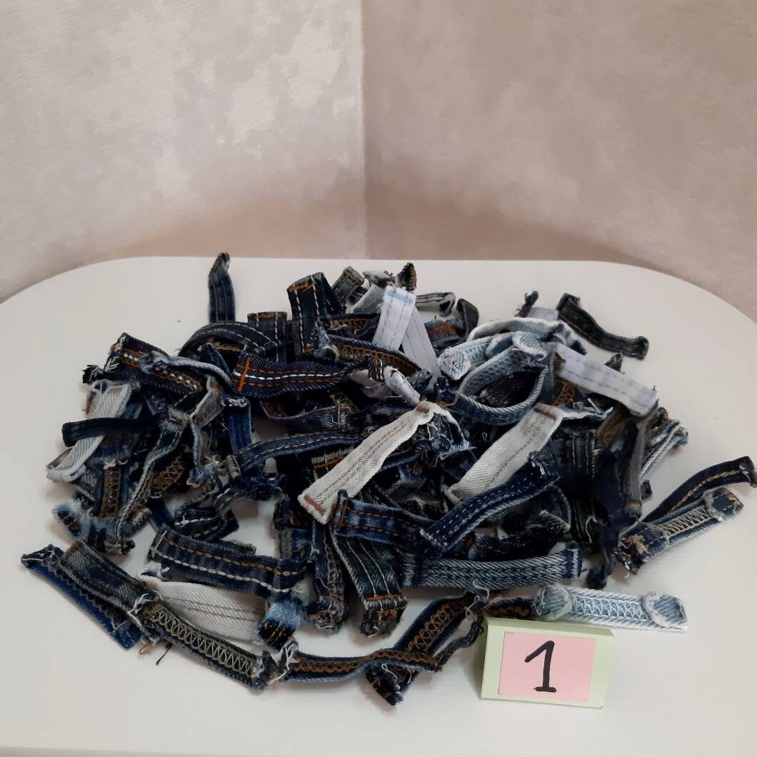 100 Pieces, Set Denim Belt Loops, Recycled Jeans Loops, 100 Pieces ...