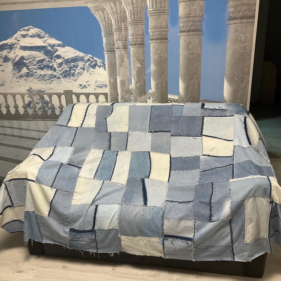 Denim Patchwork for Creativity, Handmade Canvas for Your Project From ...
