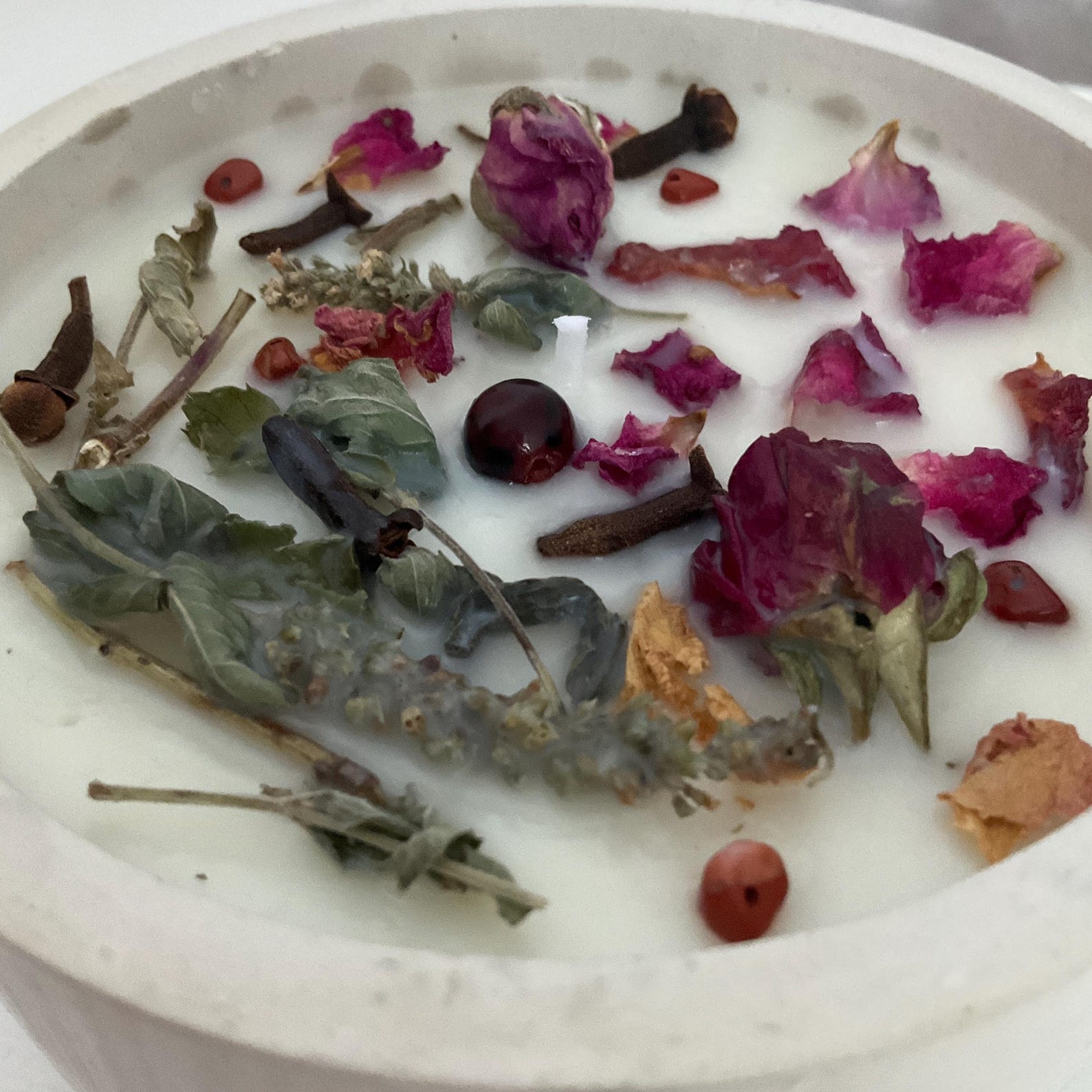 Handmade Ritual Candle in Gypsum Dish, Scented Intention Candle ...