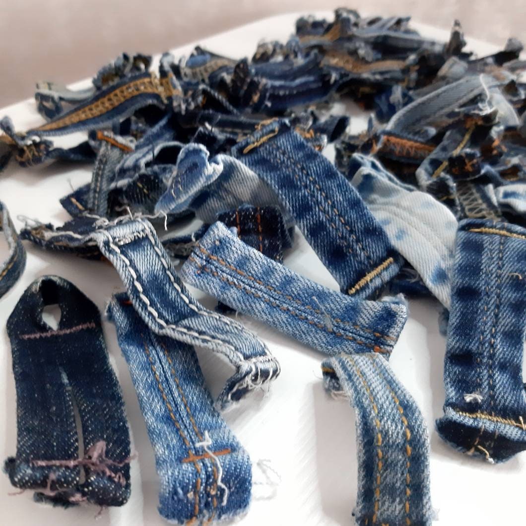 100 Pieces, Set Denim Belt Loops, Recycled Jeans Loops, 100 Pieces ...