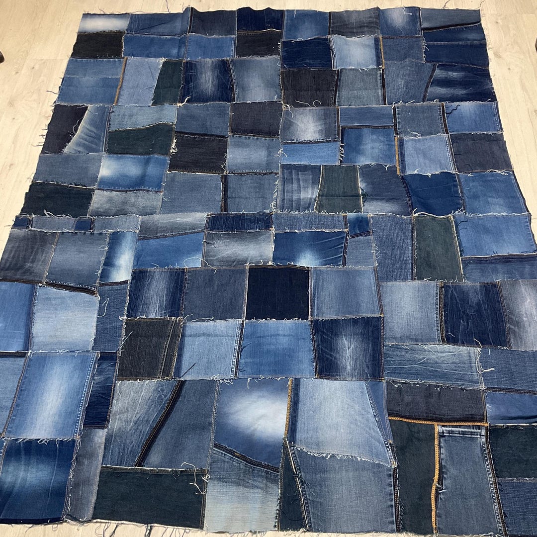 Denim Patchwork for Creativity, Handmade Canvas for Your Project From ...