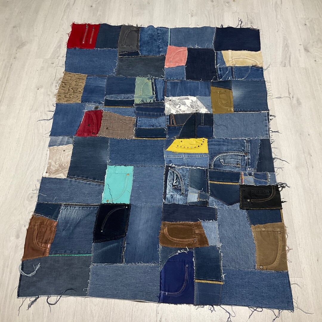 Denim Patchwork for Creativity, Handmade Canvas for Your Project From ...