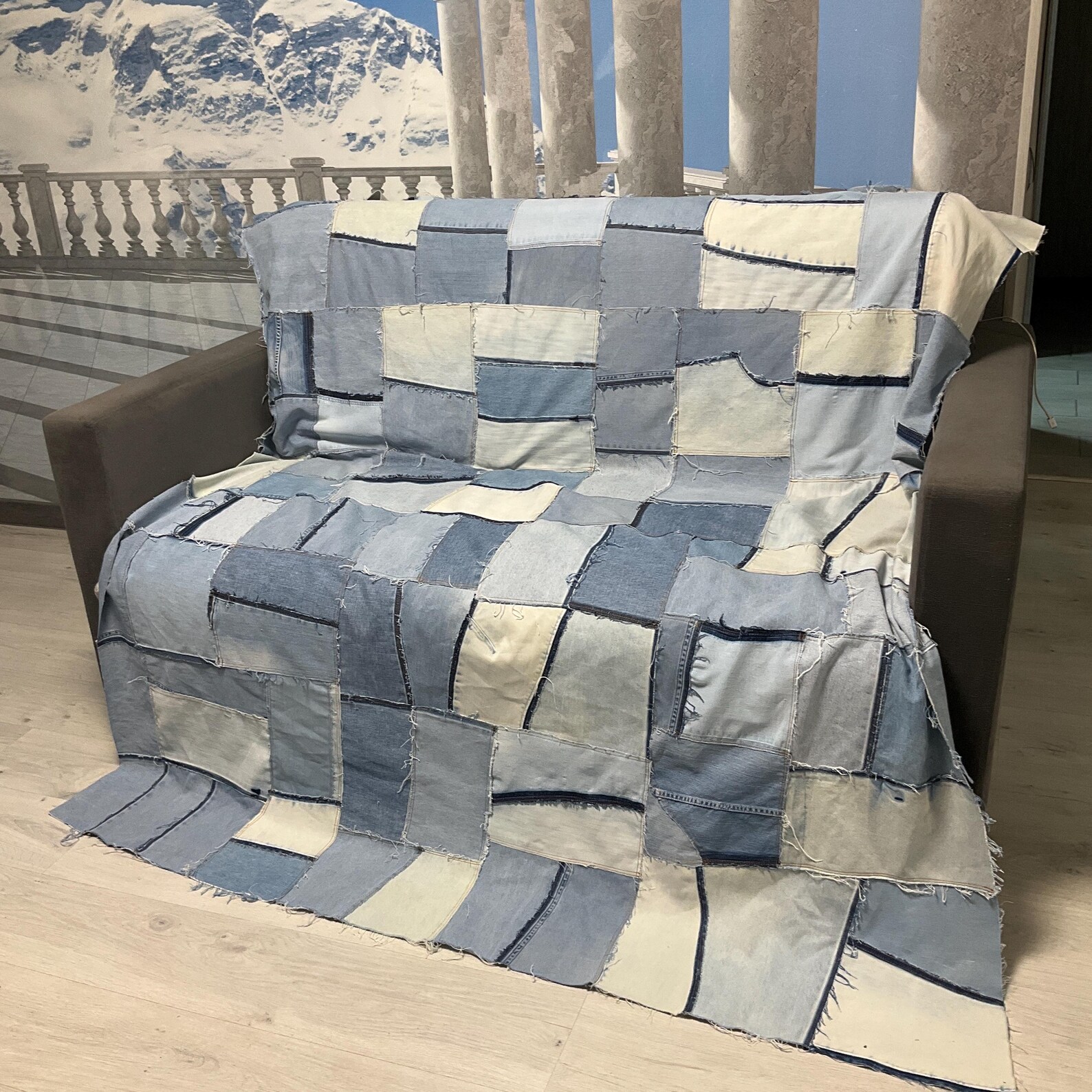 Denim Patchwork for Creativity, Handmade Canvas for Your Project From ...