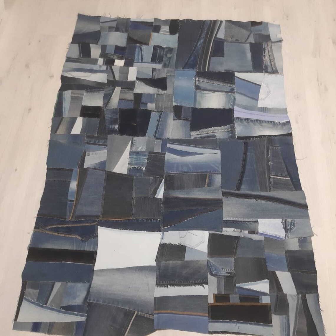 Denim Patchwork for Creativity Handmade Canvas for Your | Etsy