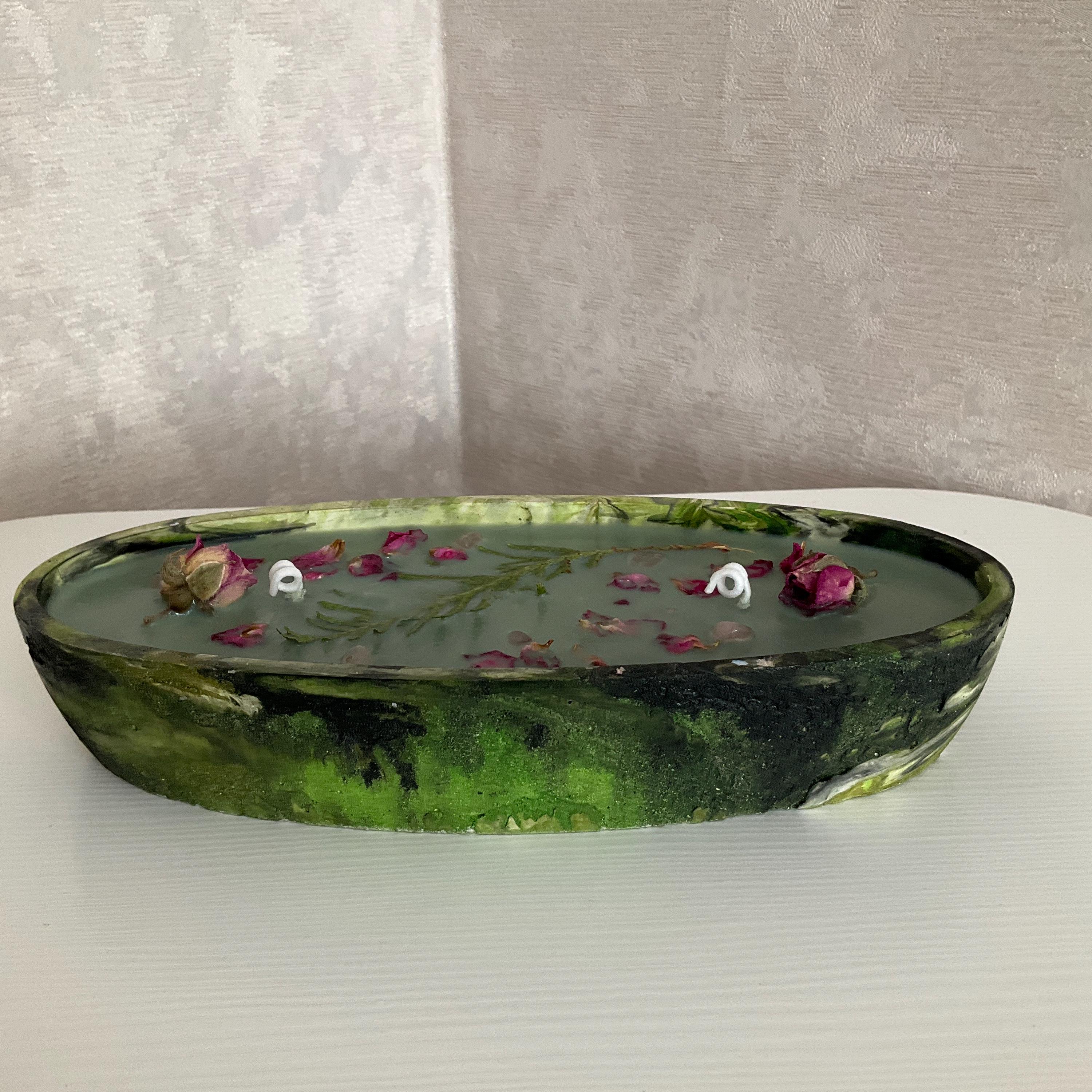 Handmade Ritual Candle in Gypsum Boat, Scented Intention Candle ...