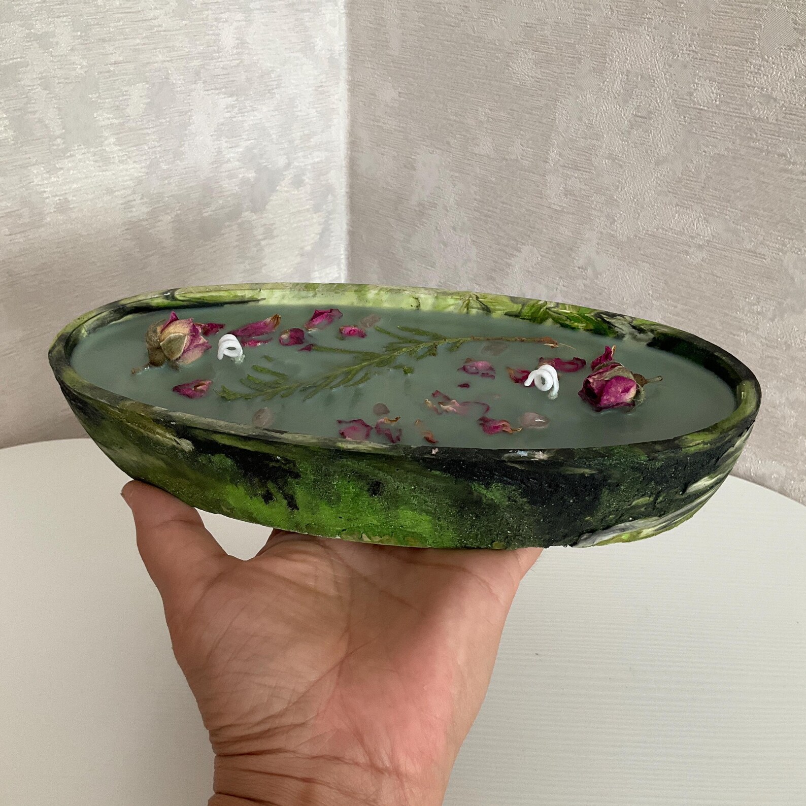 Handmade Ritual Candle in Gypsum Boat, Scented Intention Candle ...