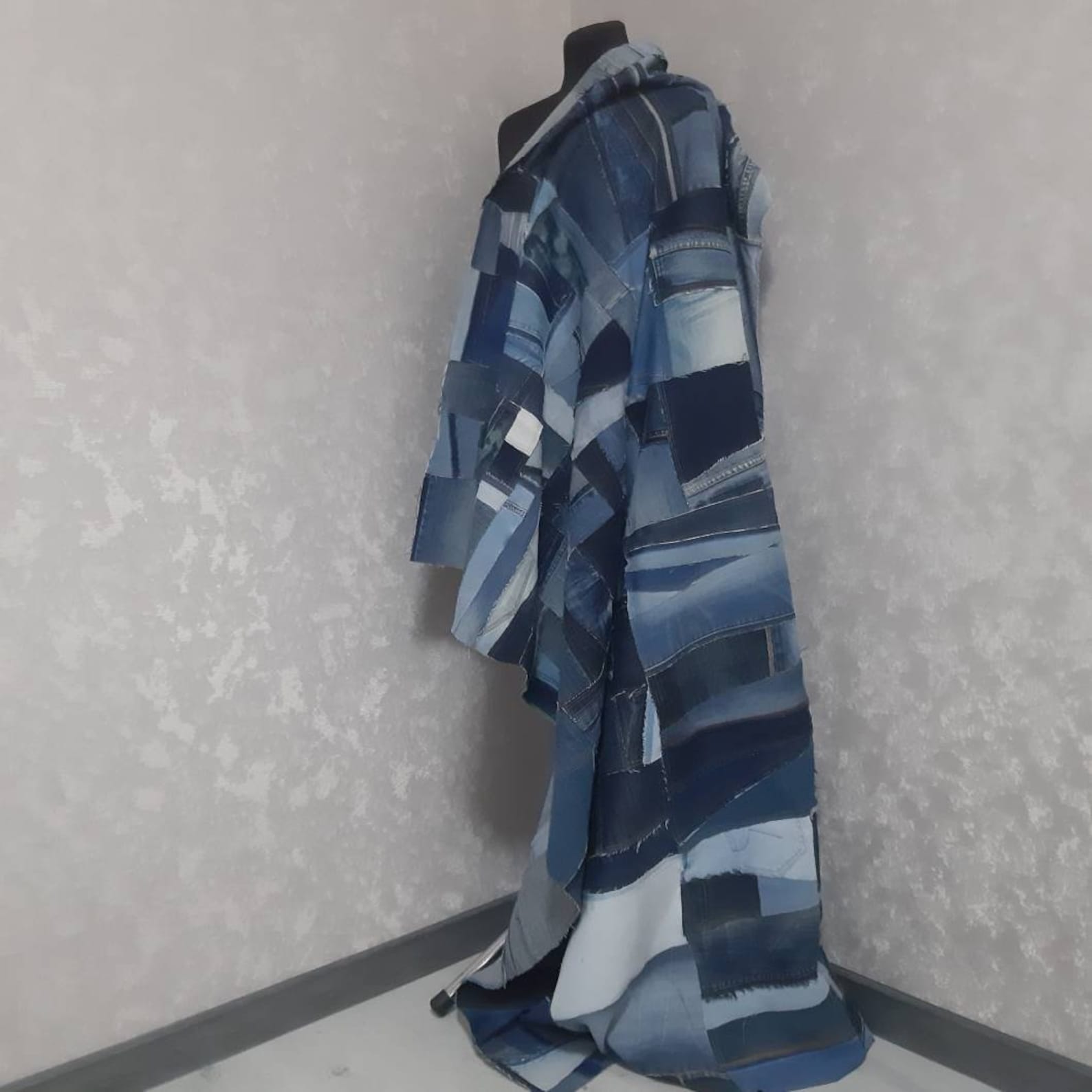 Denim Patchwork for Creativity Handmade Canvas for Your | Etsy