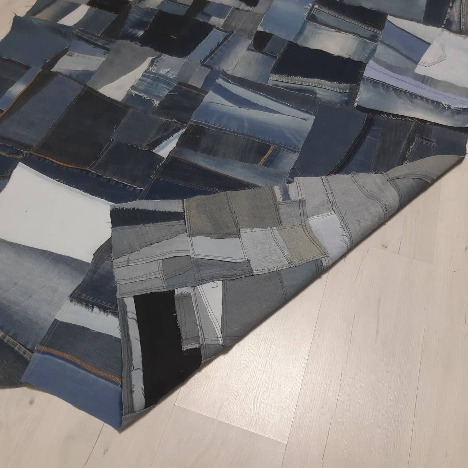 Denim Patchwork for Creativity Handmade Canvas for Your | Etsy