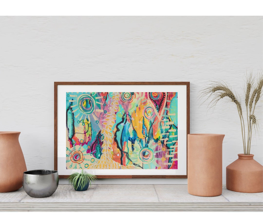 Colorful Wall Art Abstract Art Poster Bohemian Print Beach - Etsy