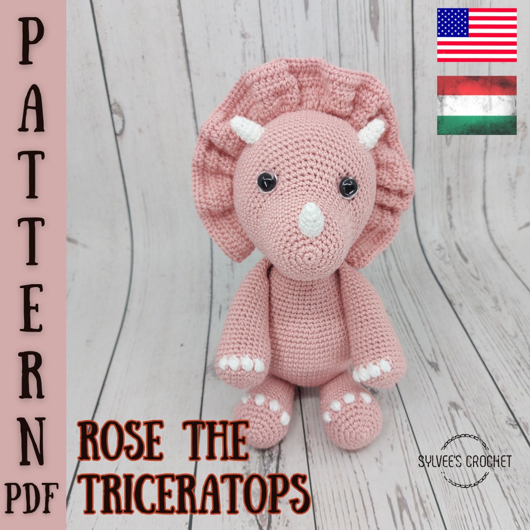 Rose the Triceratops Crochet Pattern - Etsy