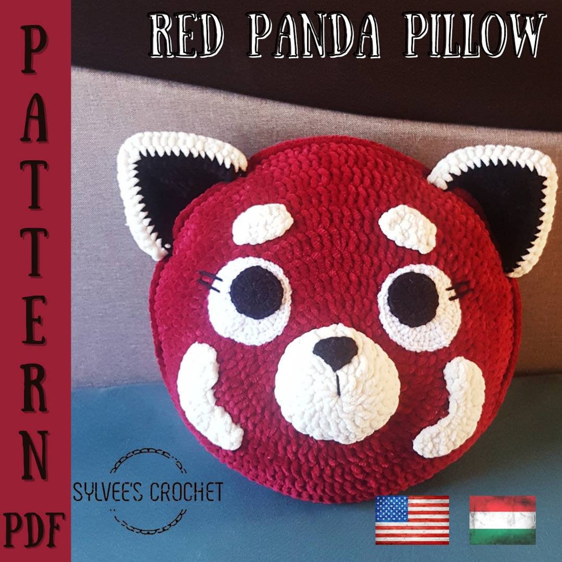 Red Panda Pillow Crochet Pattern - Etsy