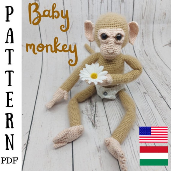 Baby Monkey Crochet Pattern - Etsy