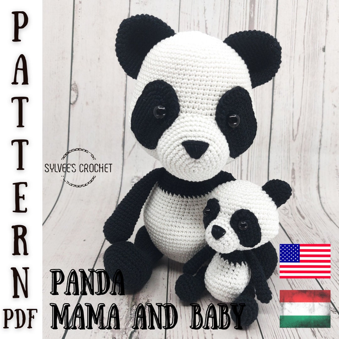 Mama Panda and Baby Crochet Pattern - Etsy