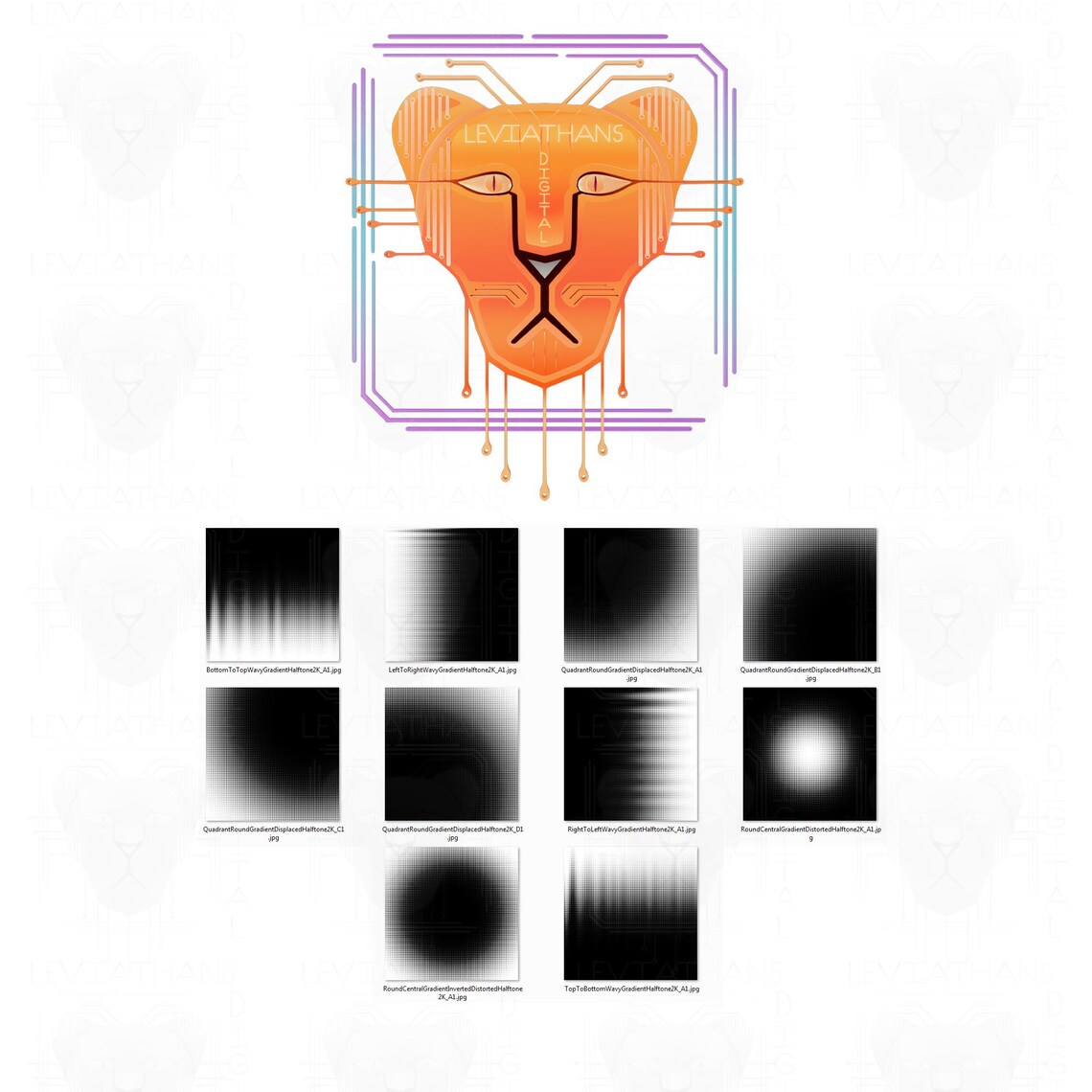 10 Distorted Halftone Gradient Textures 2K - Etsy