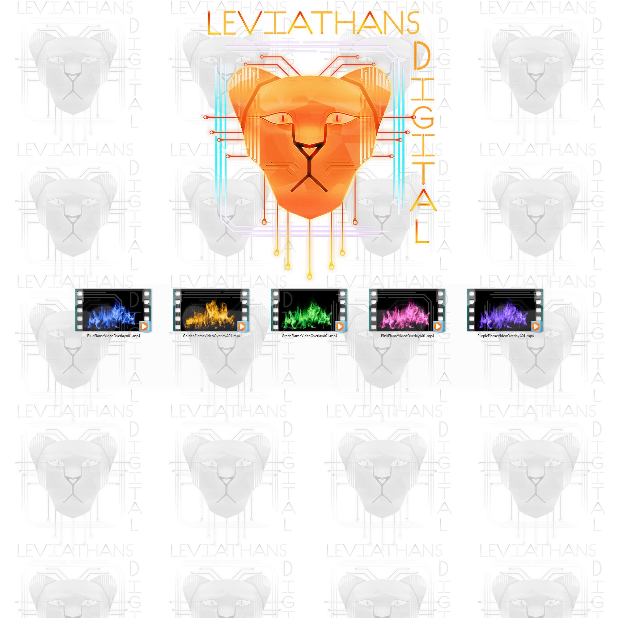 5 Realistic Animated Varicolored Fire Video Clip Digital Overlays HD 1 ...