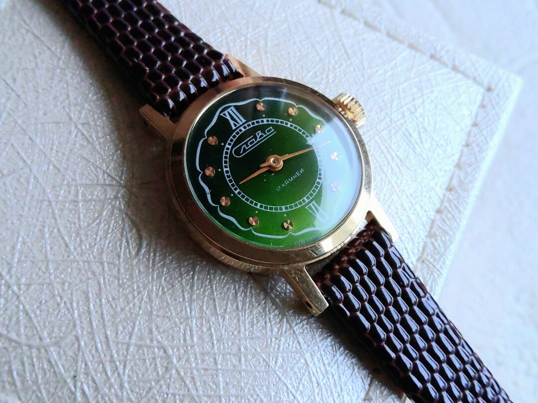 Rare Vintage SLAVA Luxury Coctail Womens Watch, Rare Green Dial - Etsy
