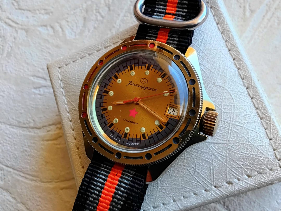 Soviet Russian Vostok Komandirskie Men's Watch, Rare Dial, Cal. 2414 A ...