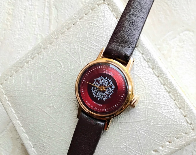 Rare Vintage Oris Red Dial Hand Winding FHF Movement ST-96 Swiss Mens ...