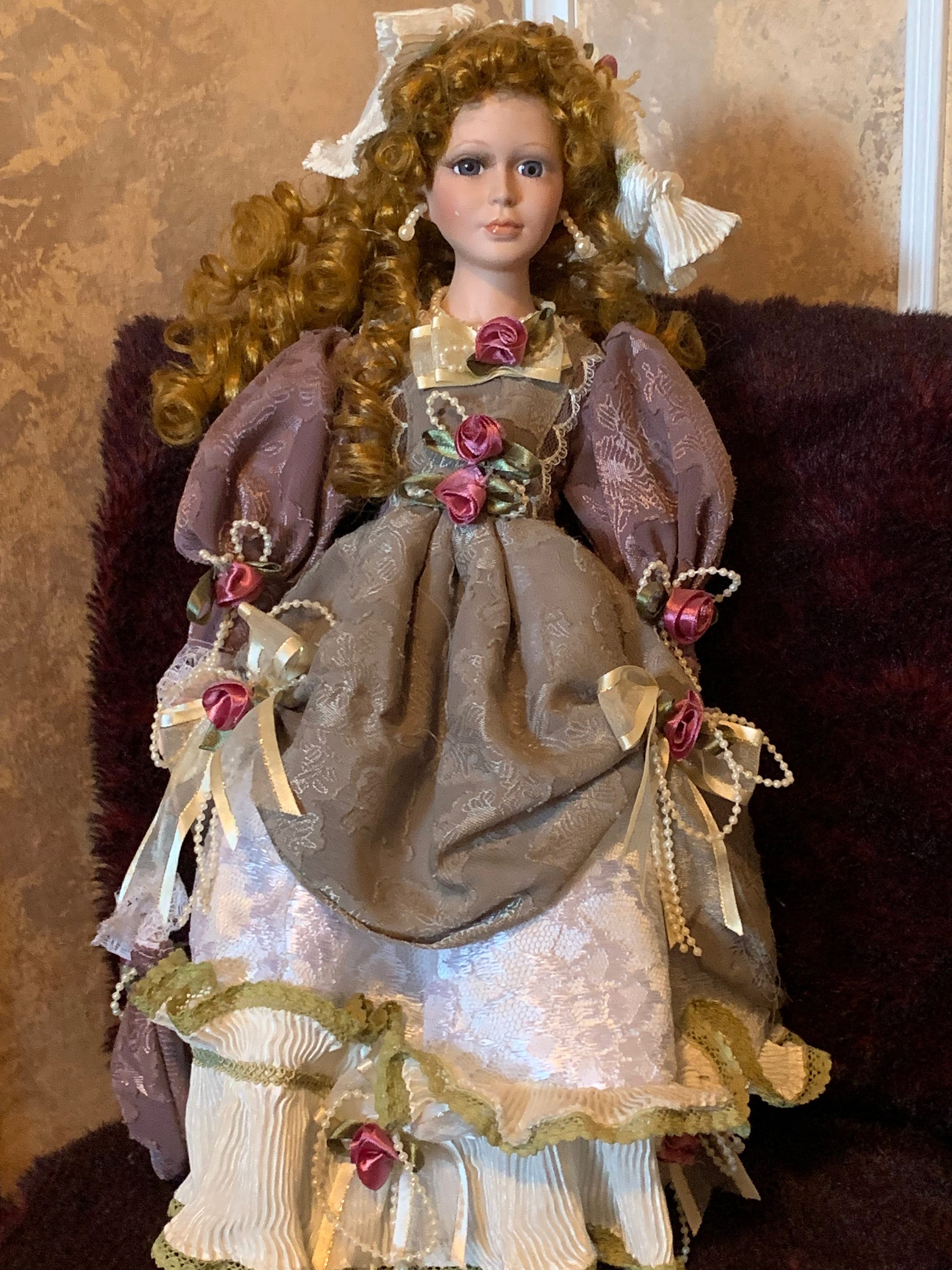 Human Like Vintage, Southern Bell Doll, Over 40 Hears Old, Dress Was ...