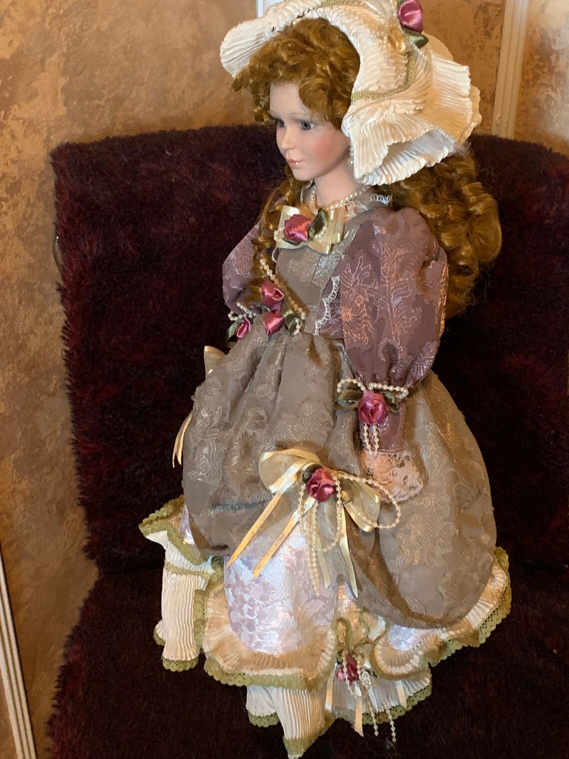 Human Like Vintage, Southern Bell Doll, Over 40 Hears Old, Dress Was ...