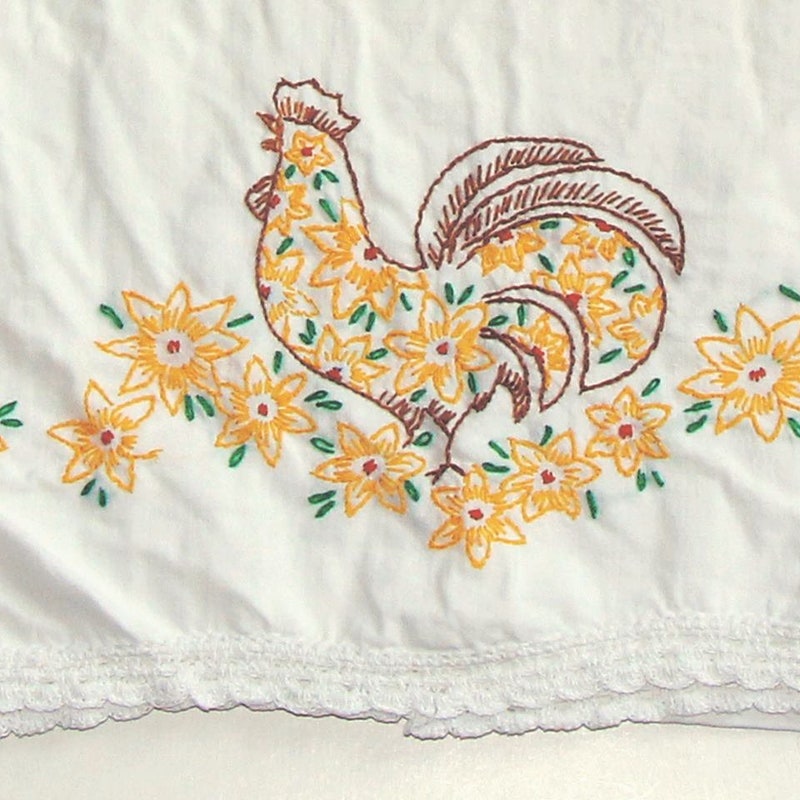 Embroidered Rooster - Etsy